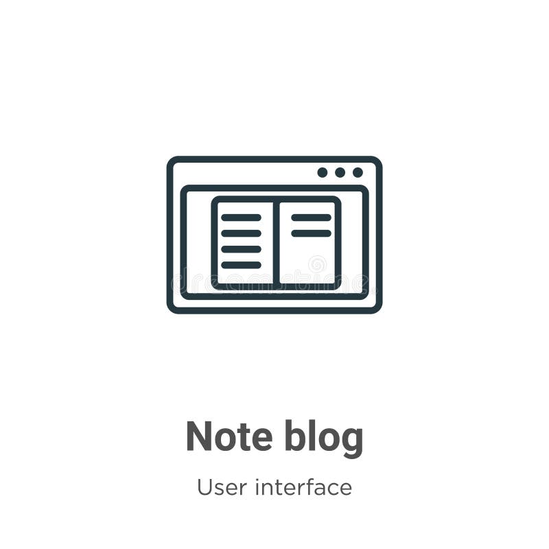 Note Blog Icon Vector Sign and Symbol Isolated on White Background ...