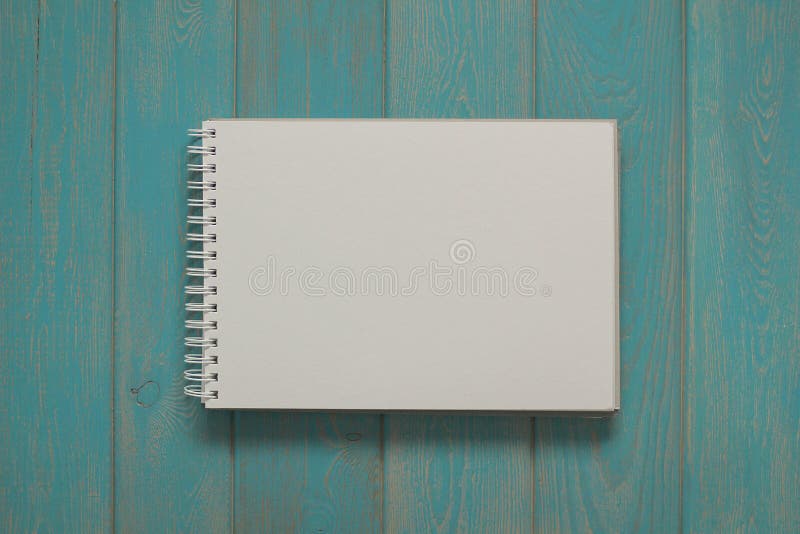 Note Book on Blue Wooden Desk. Stock Image - Image of board, frame ...