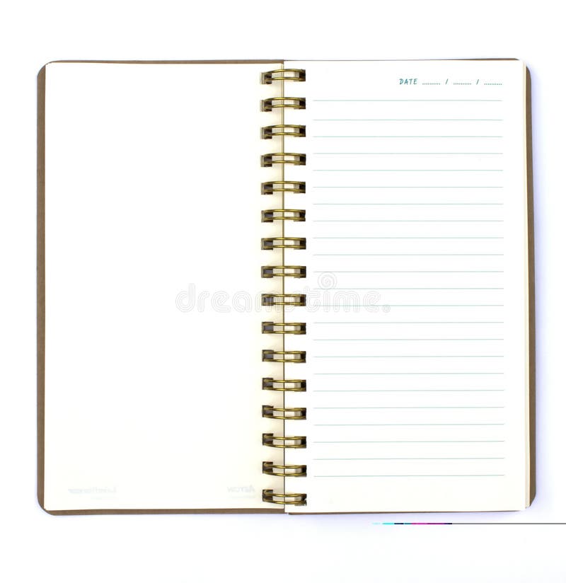 Note Book or Diary Isolated on White Background Stock Image - Image of ...
