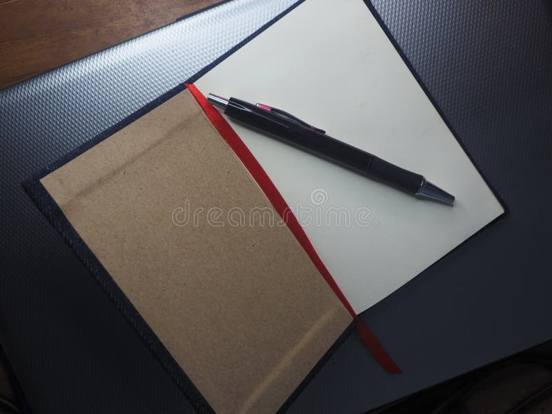 Note Book with Empty Paper Pen and Glasses Creat Work Stock Photo ...