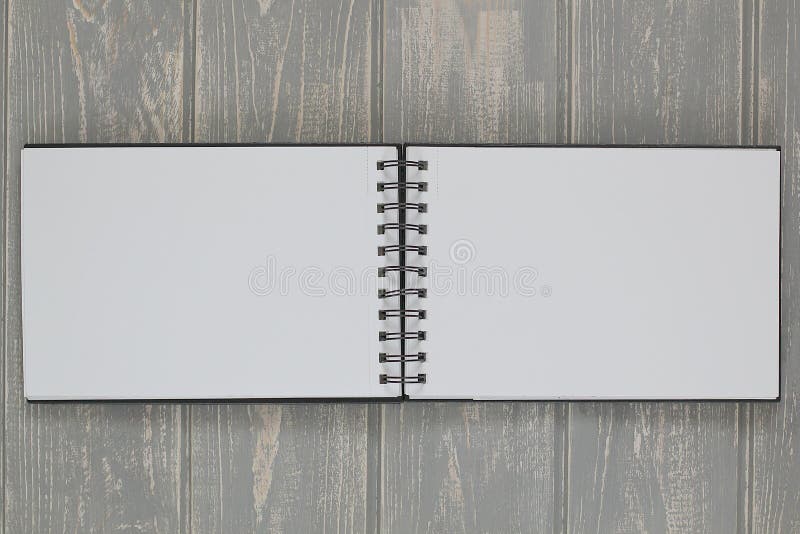 Note Book on Grey Wooden Desk. Stock Photo - Image of concept ...