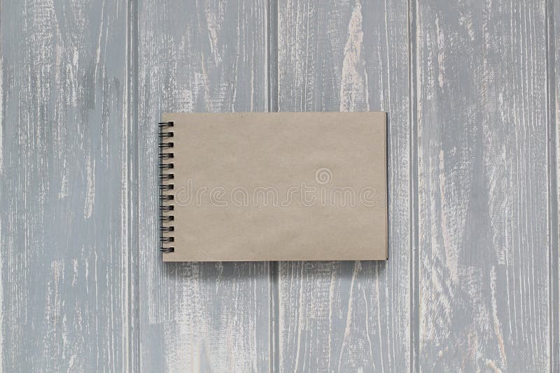 Note Book on Grey Wooden Desk. Stock Photo - Image of concept, frame ...