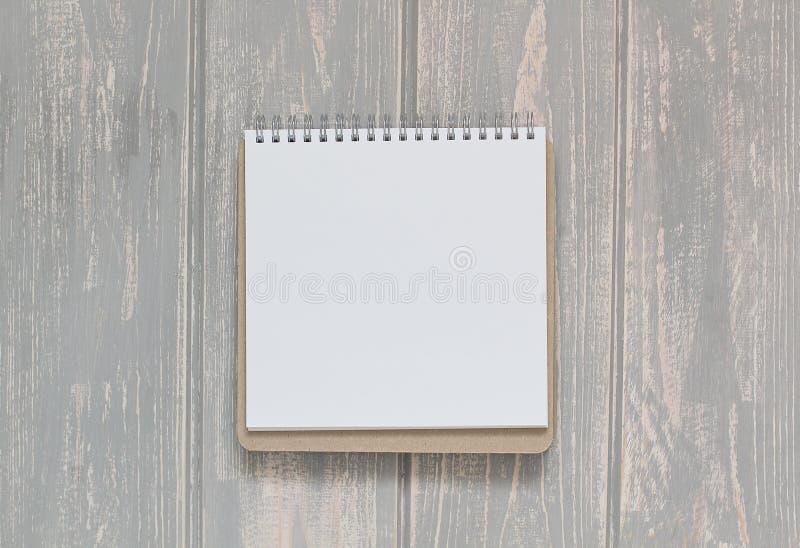 Note Book on Grey Wooden Desk. Stock Photo - Image of office, scrap ...