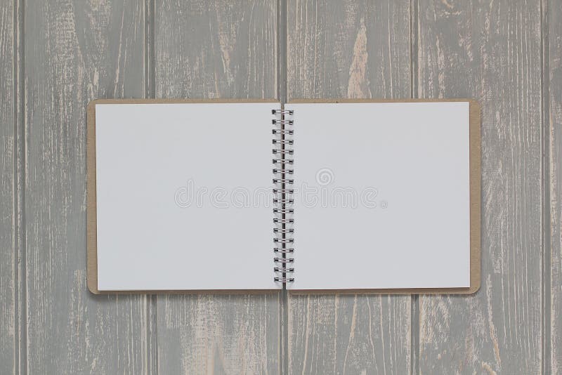 Note Book on Grey Wooden Desk. Stock Photo - Image of retro, copybook ...