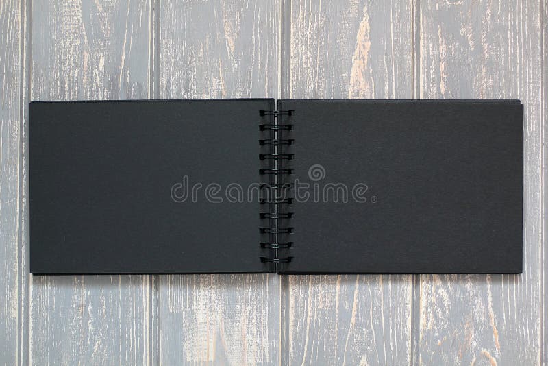 Note Book on Grey Wooden Desk. Stock Photo - Image of note, frame: 71958548