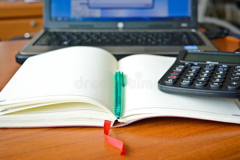 Note book and laptop stock photo. Image of detail, business - 30340788