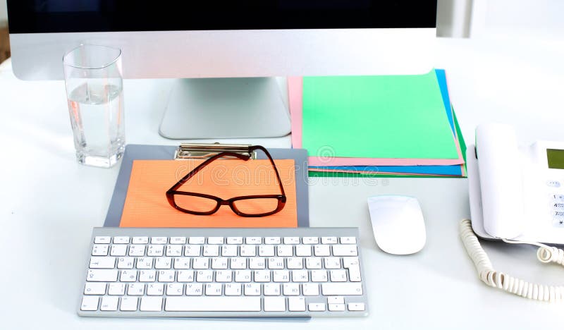 A Note Book, Laptop, Pen, Graph Paper Document on the Office Desk Table ...