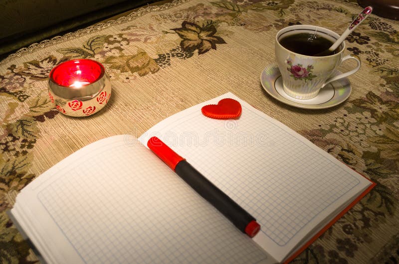 Note Book of Love on the Table Stock Photo - Image of note, story: 87020526