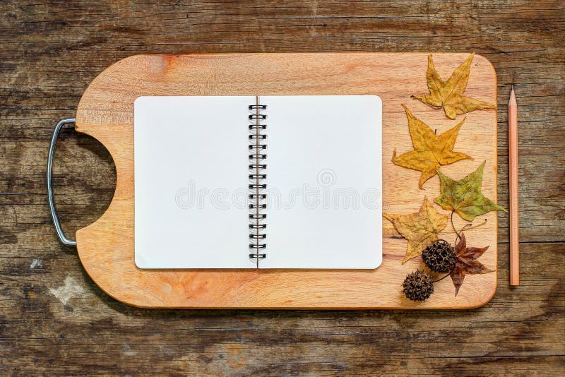 Note Book with Maple Leaves Stock Photo - Image of still, space: 62963678