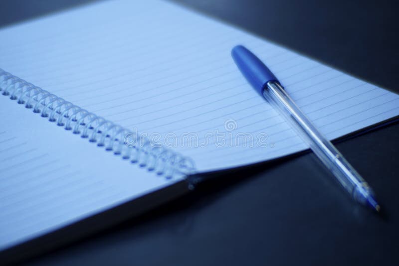 Note book and pen stock photo. Image of note, blue, empty - 139739920