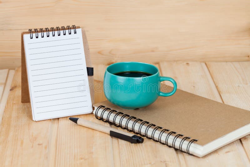 Note book and pen on table stock image. Image of copy - 77186715