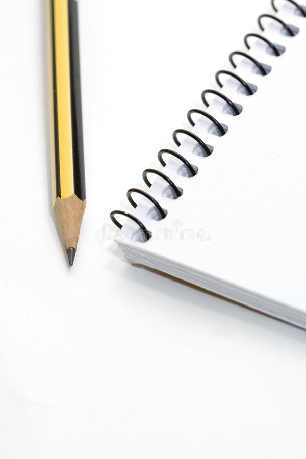 Note-book and pencil stock image. Image of time, date - 7639441