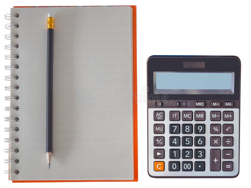 Note Book with Pencil and Calculator. Stock Photo - Image of blank ...