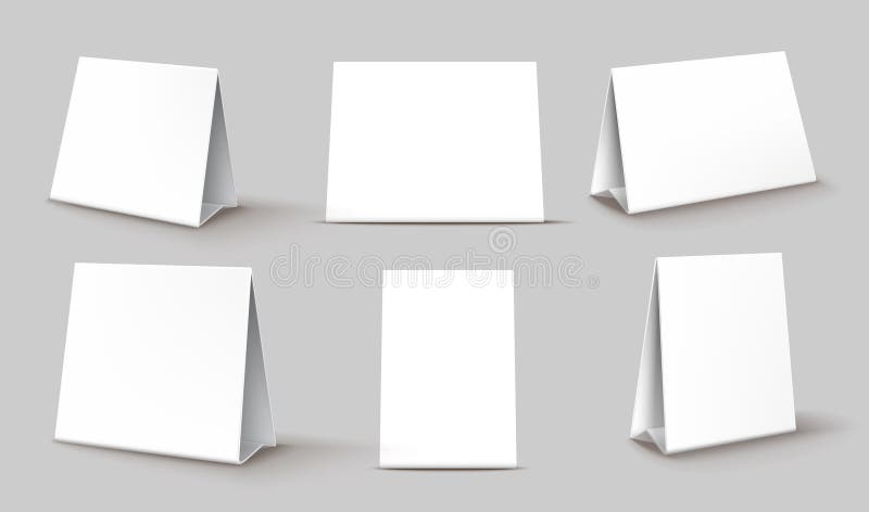 Note or Calendar Table Card and Tent Stand Mockups Stock Vector ...