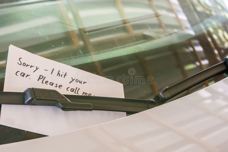 Note on a Car after an Accident Stock Image - Image of protection ...