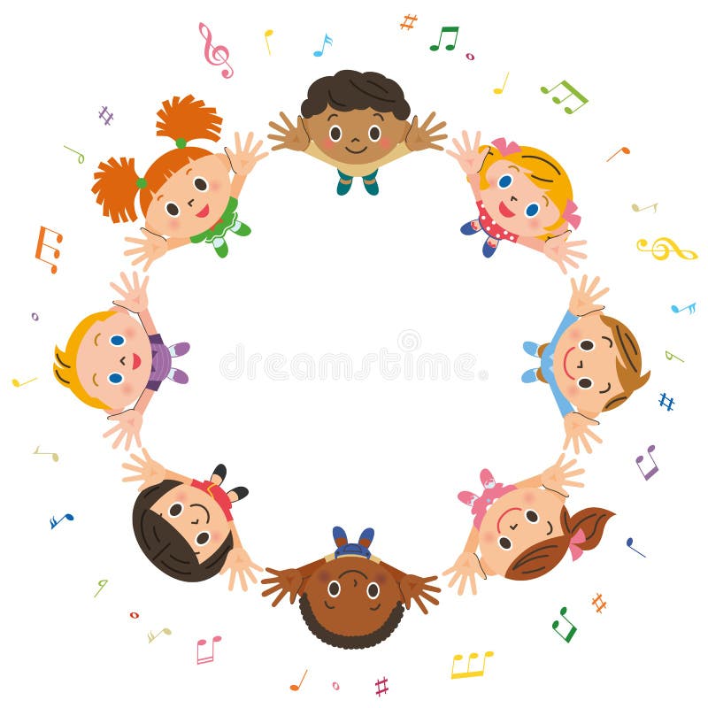 Children with music notes stock vector. Illustration of children - 40654892