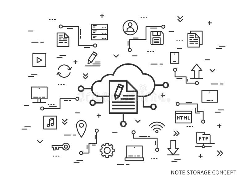 Note cloud concept stock vector. Illustration of internet - 71890076