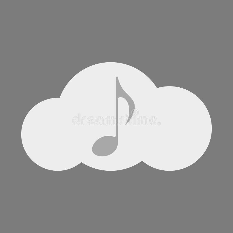 Note in the Cloud Vector. Cloud Storage of Music and Music Files Vector ...