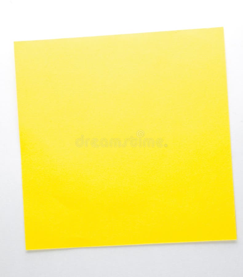 Note De Post-it Collante Carrée Jaune Avec La Punaise D'isolement Sur ...