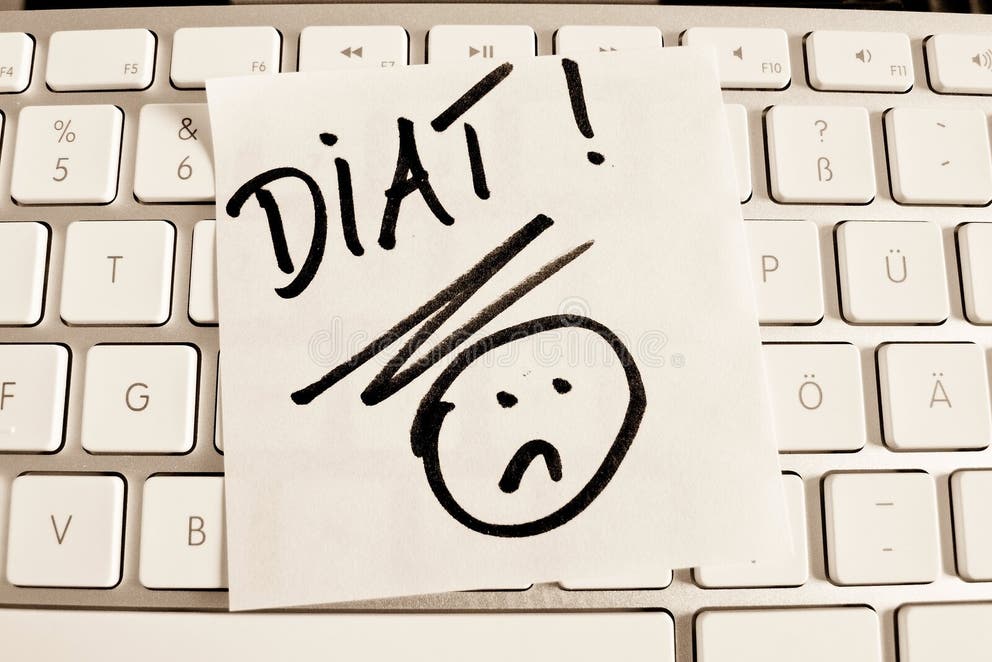 Note on Computer Keyboard: Diet Stock Image - Image of health, fast ...