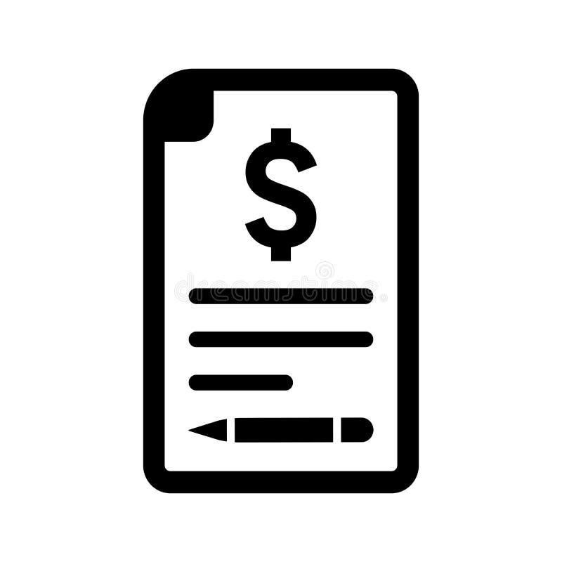 Note, Currency, Document Icon. Black Vector Graphics Stock Illustration ...