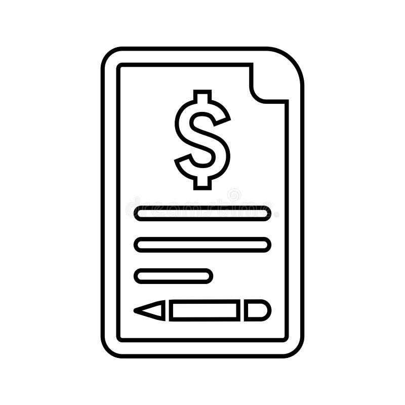 Note, Currency, Document Line Icon. Outline Vector Stock Illustration ...
