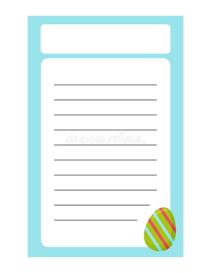 Note of Cute Easter Egg Label Illustration. Memo, Paper. Vector Drawing ...