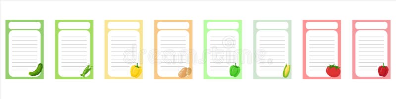 Note of Cute Vegetable Label Illustration. Memo, Paper. Vector Drawing ...
