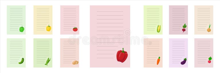 Note of Cute Vegetable Label Illustration. Memo, Paper. Vector Drawing ...