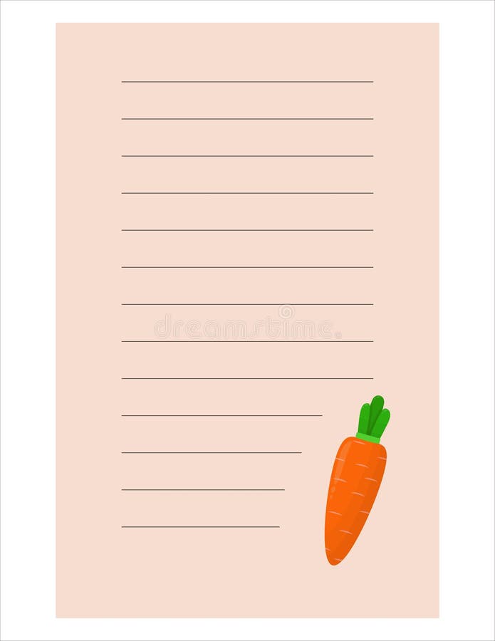 Note of Cute Vegetable Label Illustration. Memo, Paper. Vector Drawing ...
