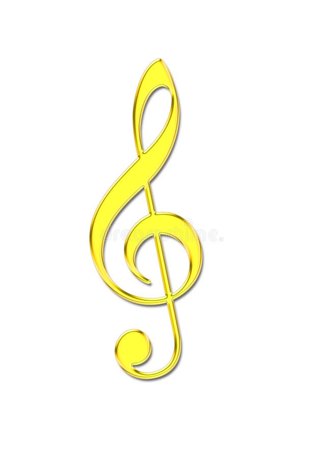 Note de Musique Dorée illustration stock. Illustration du symbole - 1988646