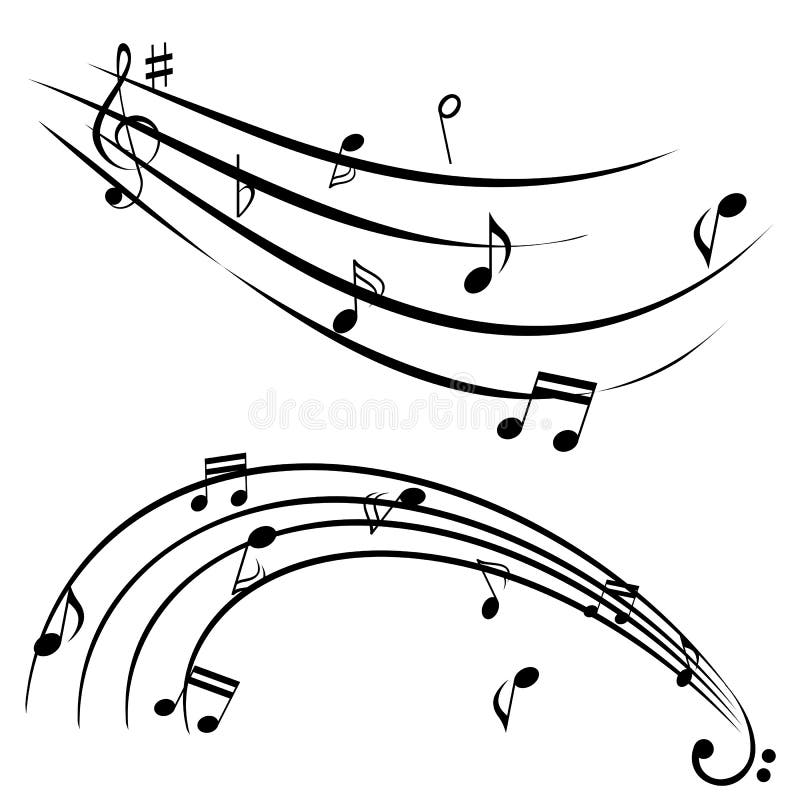 Note di musica illustrazione vettoriale. Illustrazione di musicale ...