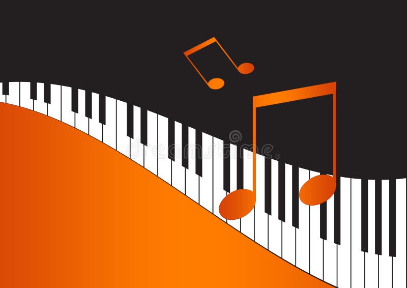 Note Di Musica E Tastiera Di Piano Ondulata Illustrazione di Stock ...