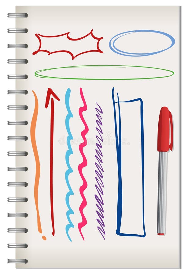 Note with Different Line Doodle Stock Vector - Illustration of cartoon ...