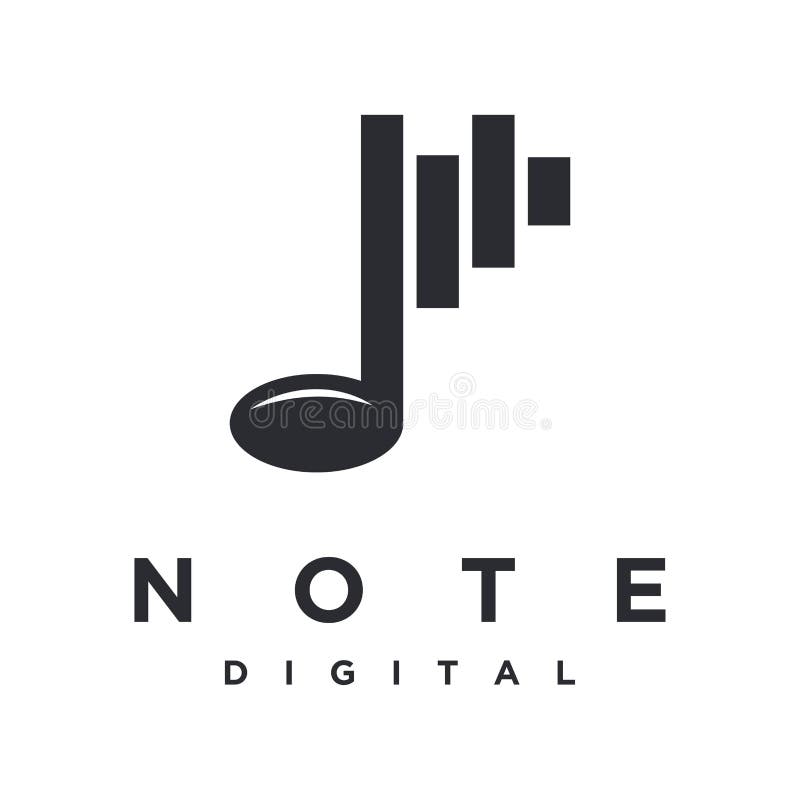 Note Digital Logo Vector Modern Black and White Style Stock Vector ...