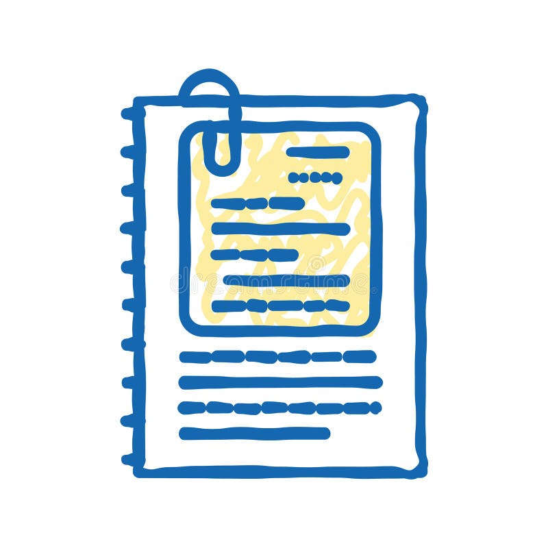 Note Document Paper Icon Doodle Illustration Stock Vector ...