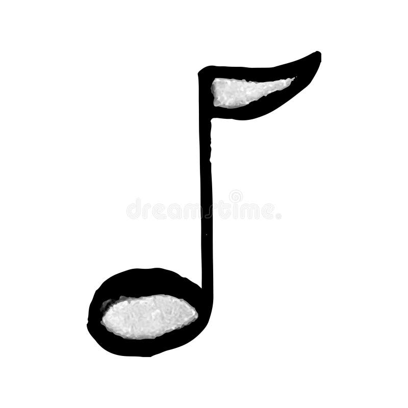 The Note. Black Sketch. the Note Hand Drawn in Doodle Style on White ...
