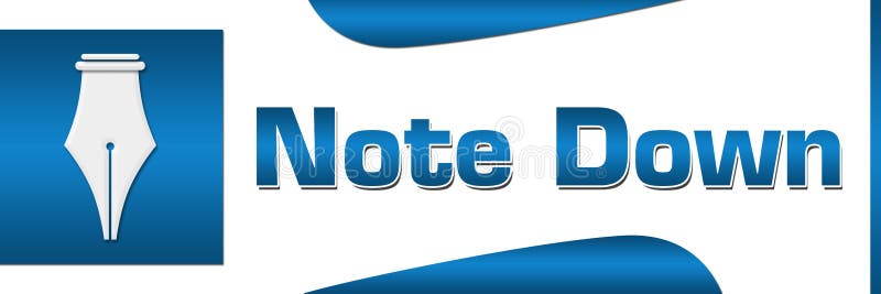 Note Down Blue Horizontal stock illustration. Illustration of planning ...