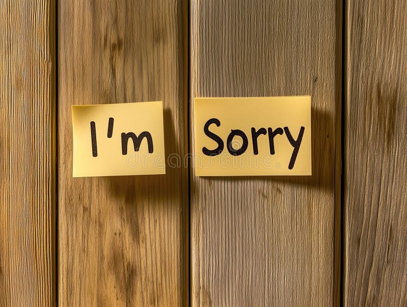 Note Expressing Apology on Wooden Surface in a Simple and Direct Manner ...