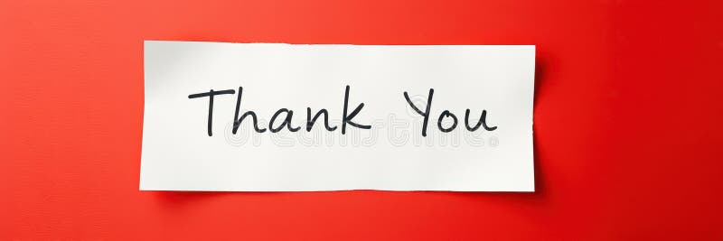 Note Expressing Gratitude on a Bright Red Background with Simple ...