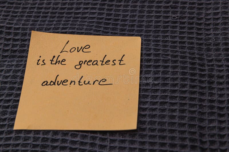 Note Expressing the Sentiment of Love As an Adventurous Journey Stock ...