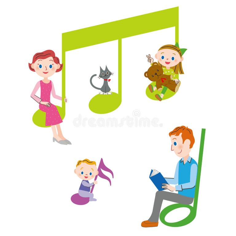 Note family stock vector. Illustration of book, music - 76369393