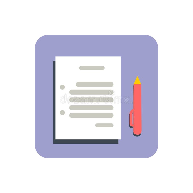 Note Flat Icon stock illustration. Illustration of attachment - 207951323