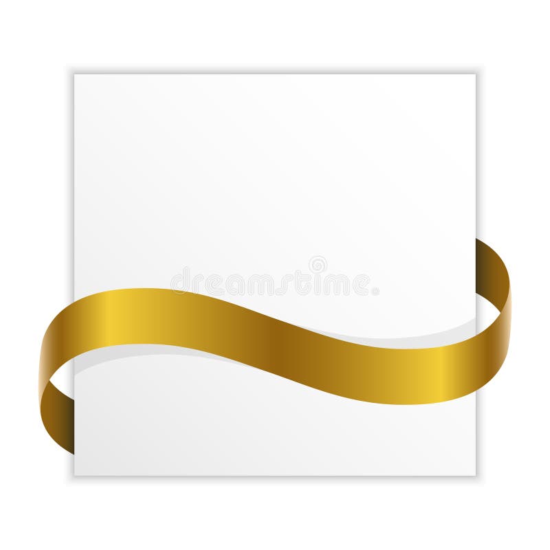 Note with Golden Ribbon for Your Text Stock Vector - Illustration of ...