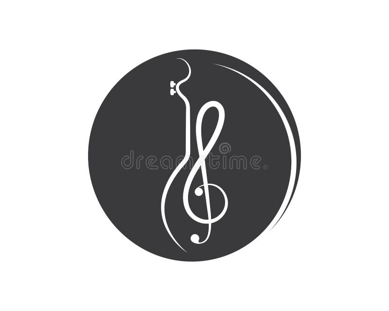 Note Guitar Icon Logo Vector Illustration Design Stock Vector ...