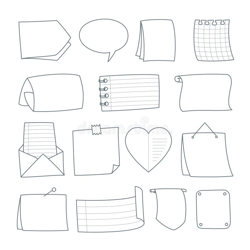 Note Hand Drawn Elements Set Stock Vector - Illustration of digital ...