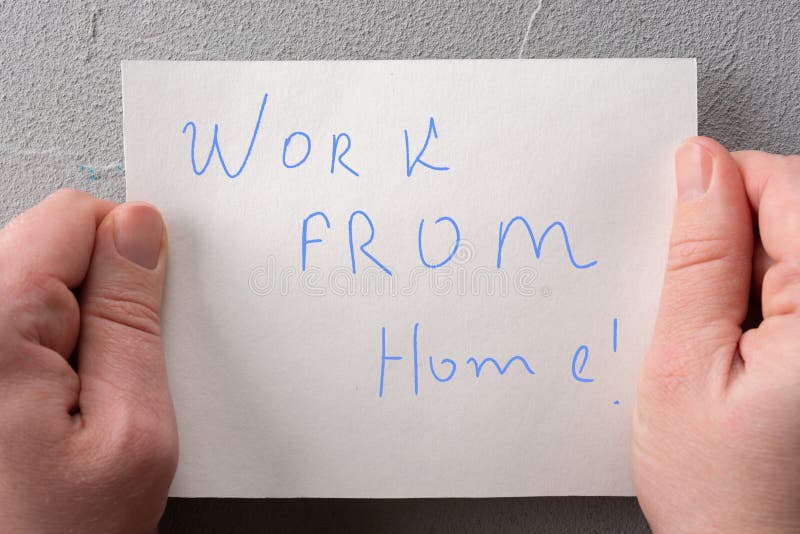 Note in the Hands: Work from Home Stock Photo - Image of modern ...