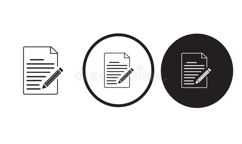 Icon Note Black Outline Logo for Web Site Design and Mobile Stock ...