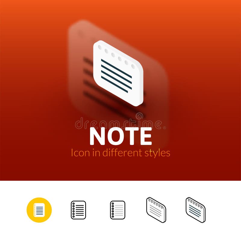 Note Icon in Different Style Stock Vector - Illustration of memo ...