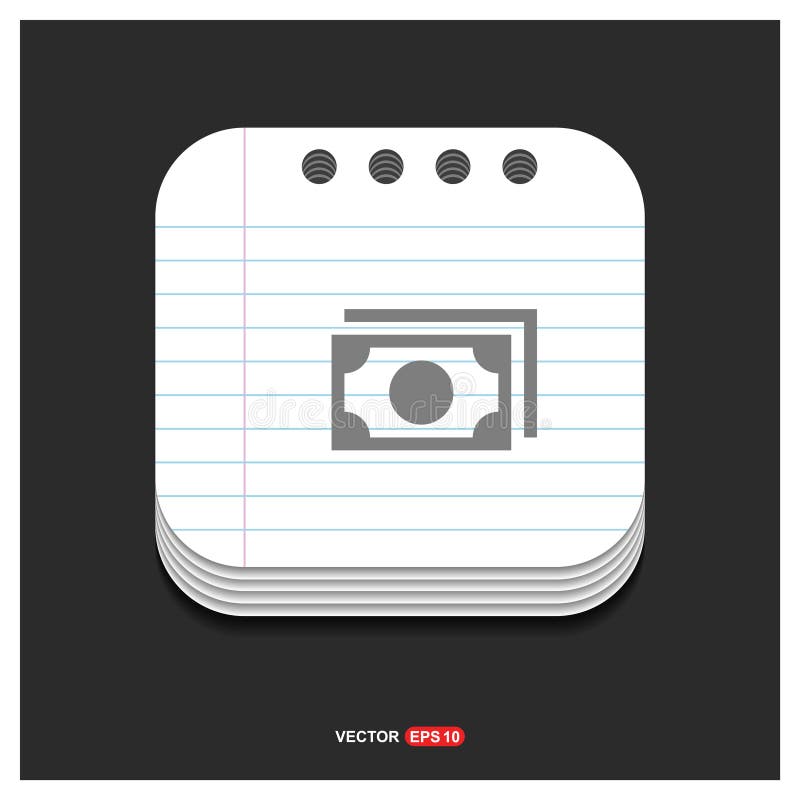 Note Icon Gray Icon on Notepad Style Template Vector EPS 10 Free Stock ...